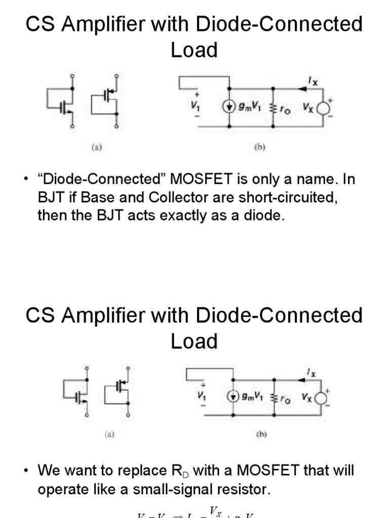 Cs Amplifier With Diode Connected Load 020303 Pdf Electrical