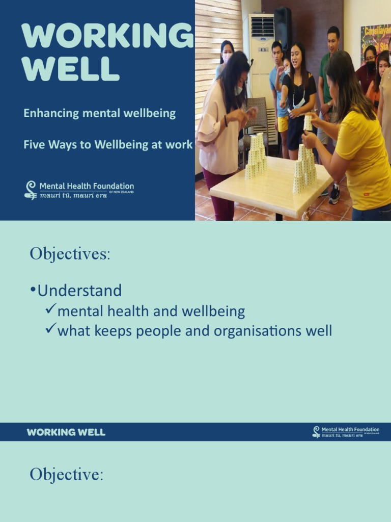 Enhancing Mental Wellbeing Five Ways To Wellbeing at Work | Download ...