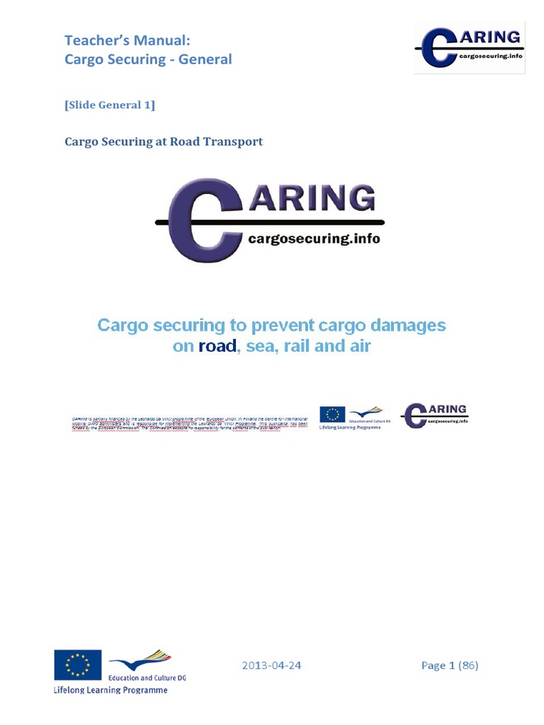 Cargo Securing Training Overview | PDF | Friction | Cargo