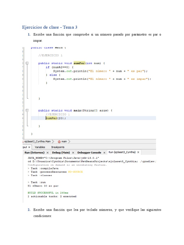 Ejercicios de Clase Tema 3 - Estructuras Básicas de Control. | PDF ...