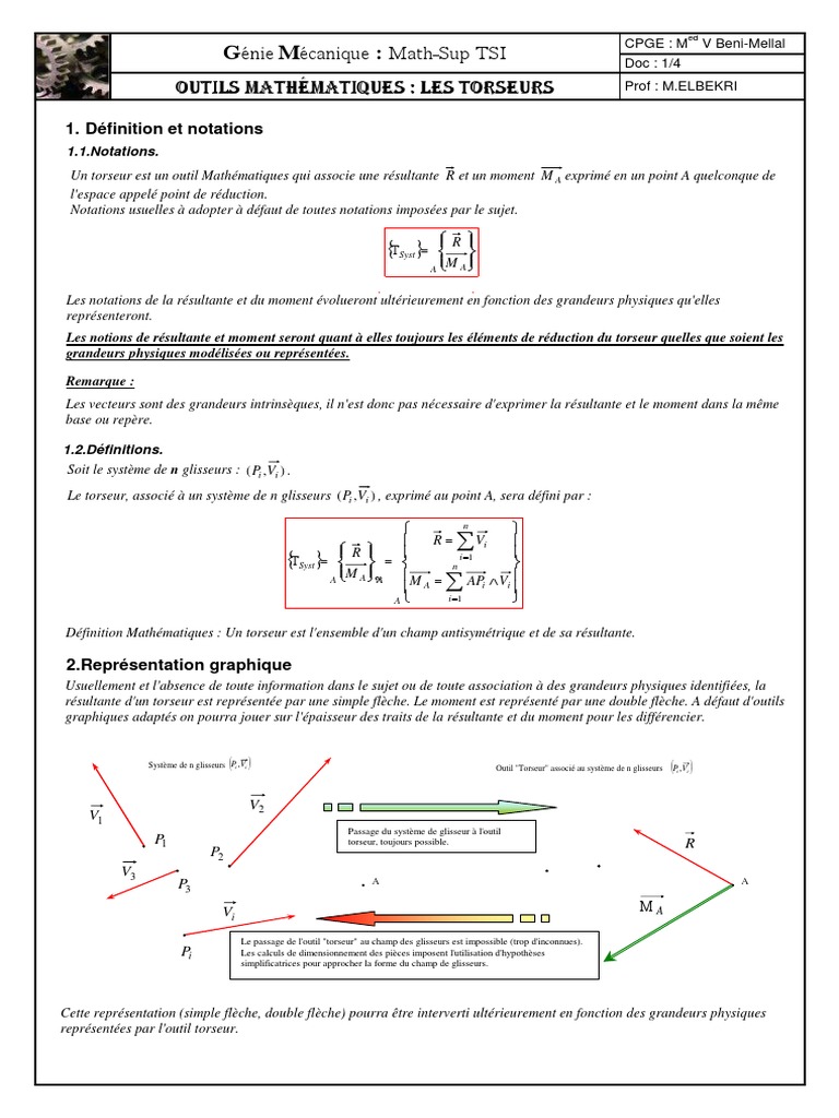 Invariant scalaire d'un torseur | PDF | Géométrie | Algèbre