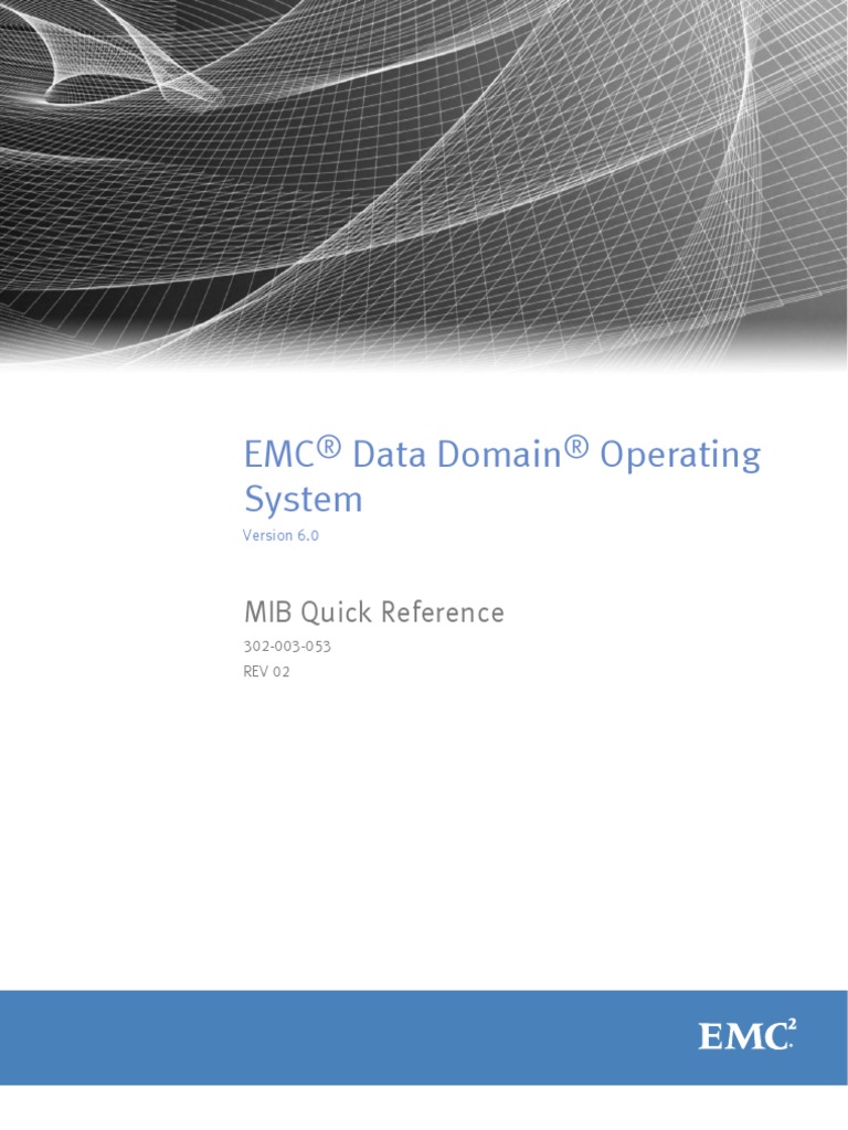 EMC Data Domain MIB Quick Reference | PDF | Information Technology ...