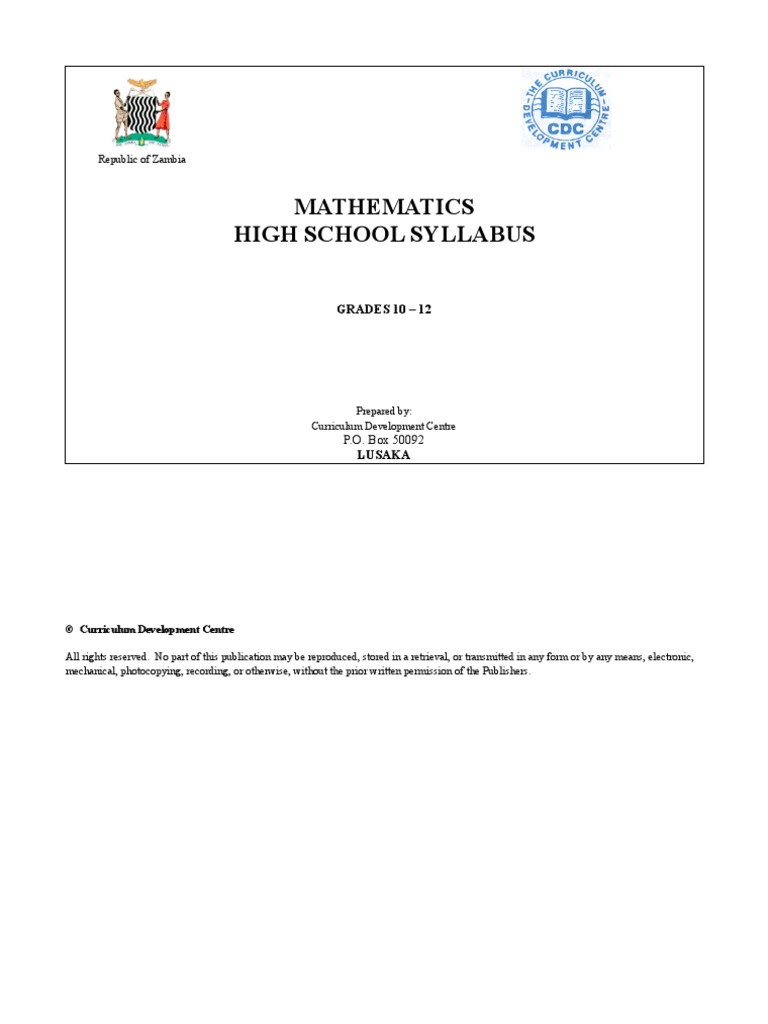 Mathematics Syllabus 10-12 | PDF | Euclidean Vector | Matrix (Mathematics)