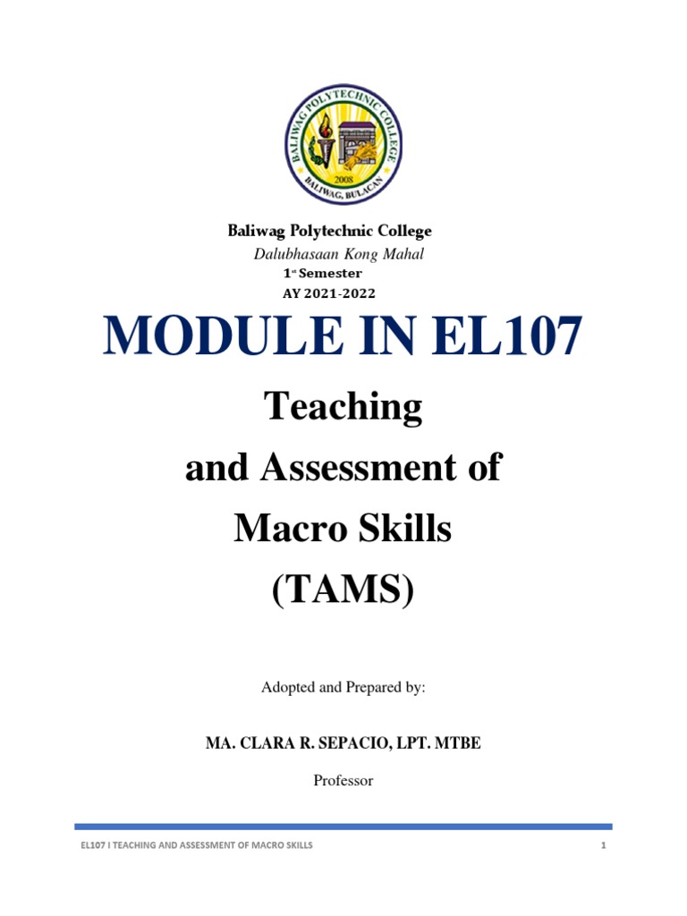 EL107 Module | PDF | Speech | Reading Comprehension