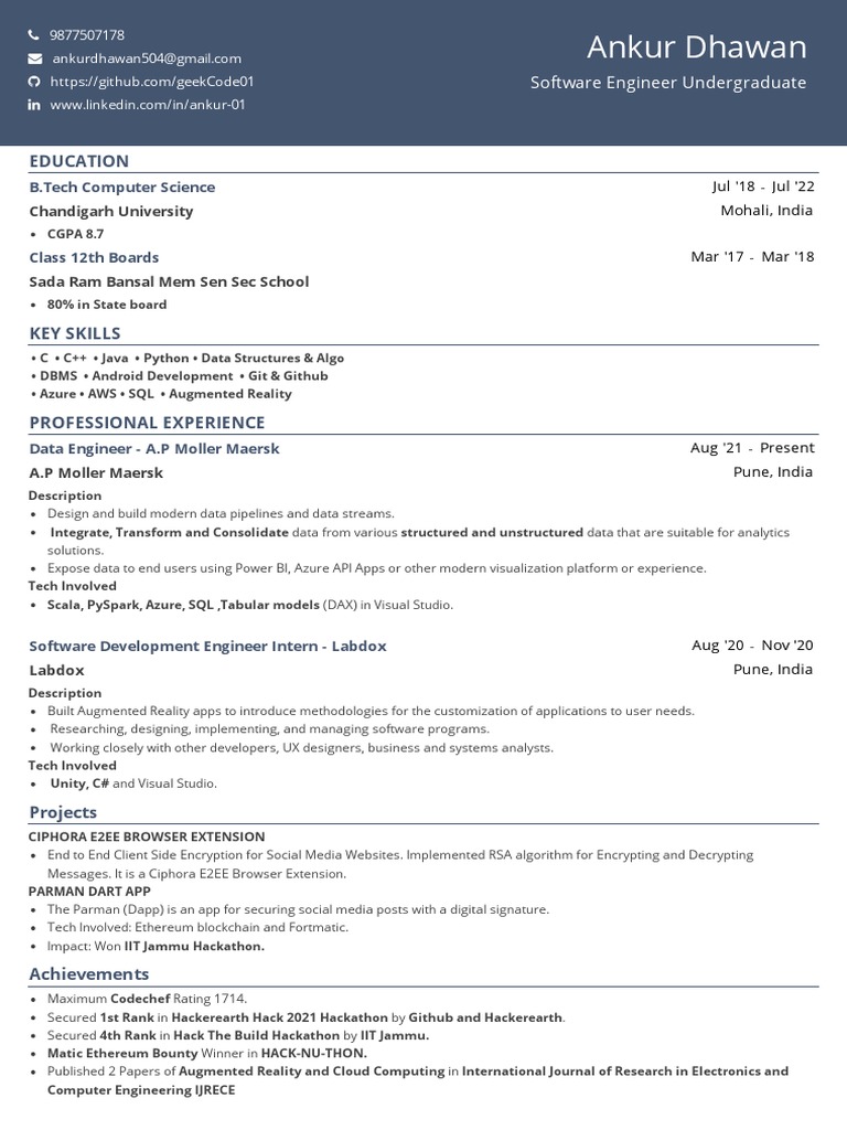 Ankur Resume | PDF | Microsoft Azure | Application Software