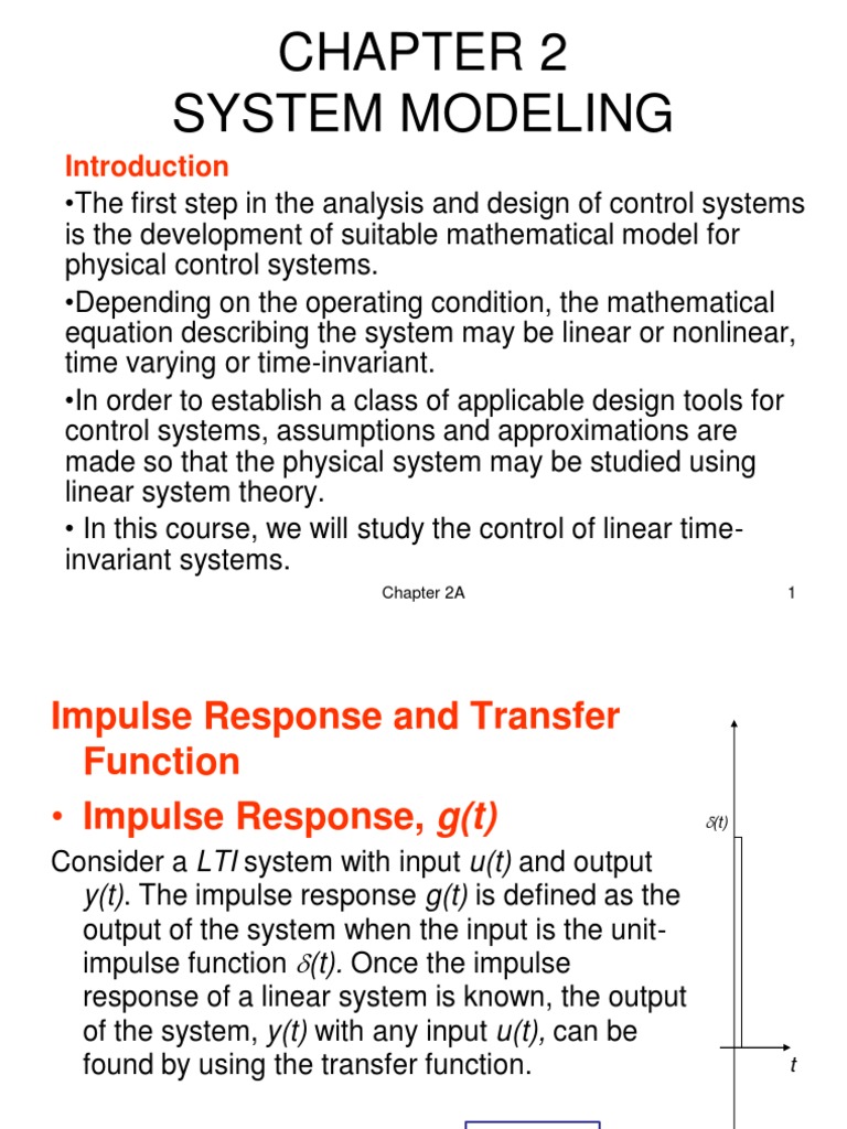 System Modeling: 1 Chapter 2A | PDF | Control Theory | Electrical ...