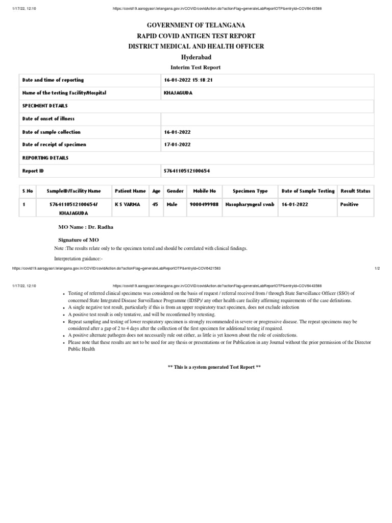 Covid Test-Positive | PDF | Epidemiology | Clinical Medicine