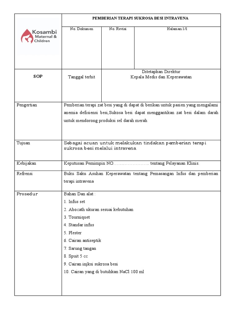 Sop Terapi Sukrosa Besi | PDF