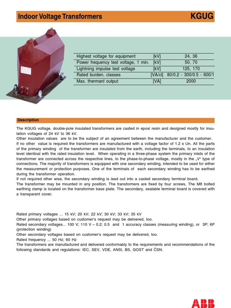 KGUG en - A | PDF | Transformer | Insulator (Electricity)