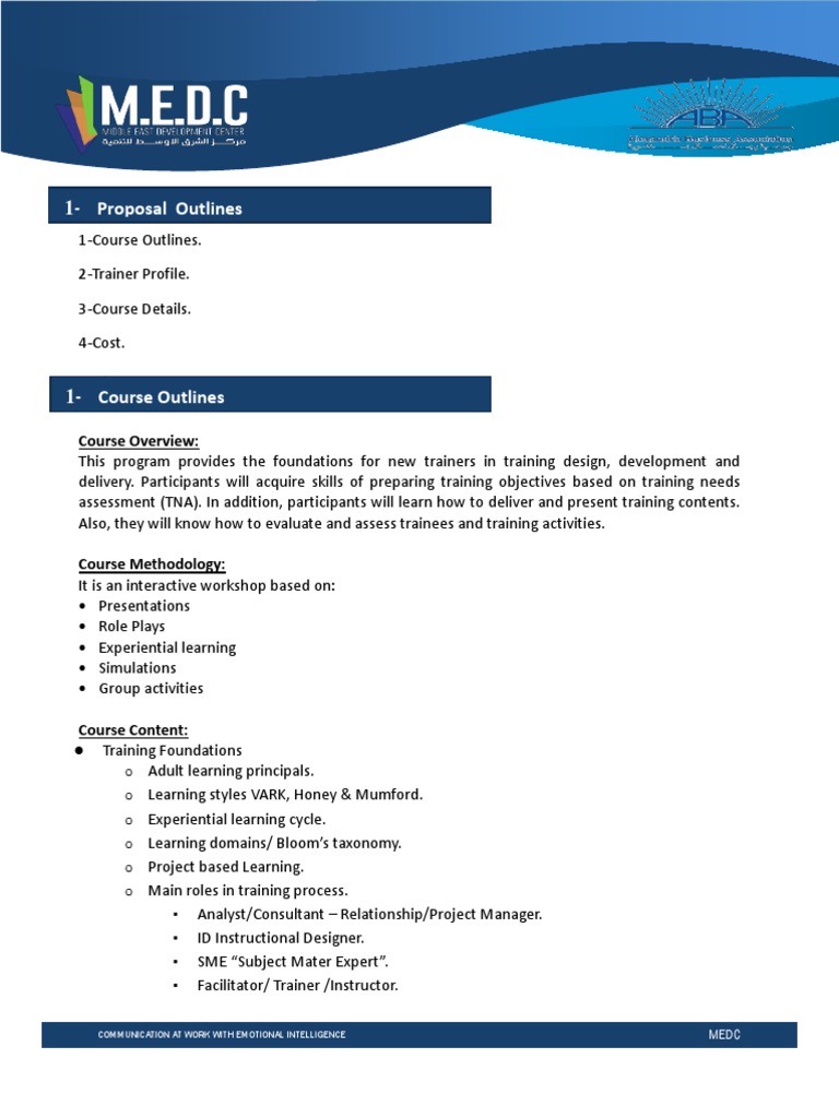 TOT Course Outline | PDF | Learning | Facilitator