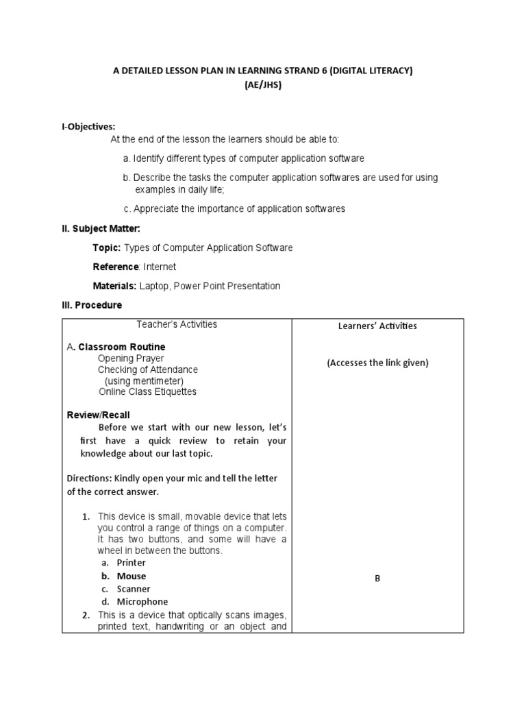 Types of Software Guiritan Lesson Plan | PDF | World Wide Web ...