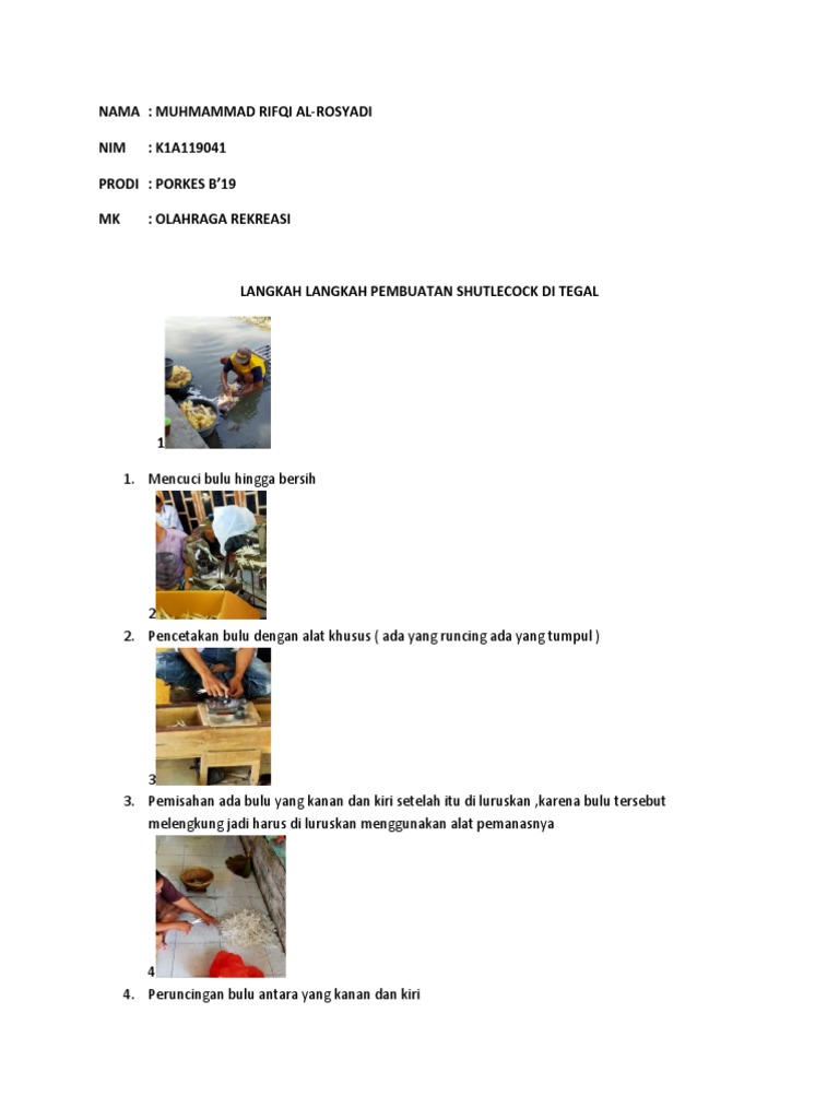 Proses Pembuatan Shuttlecock di Tegal | PDF