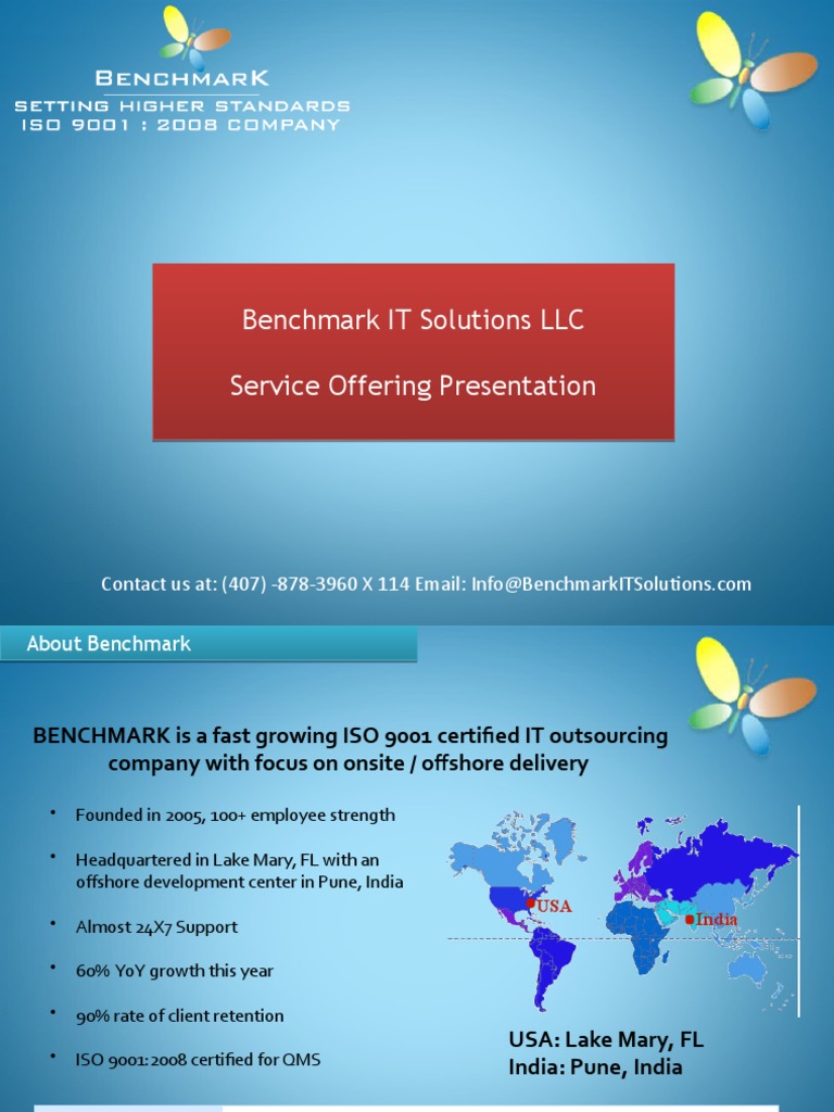 Benchmark IT Solutions LLC Service Offering Presentation | PDF | Software Development | Usability