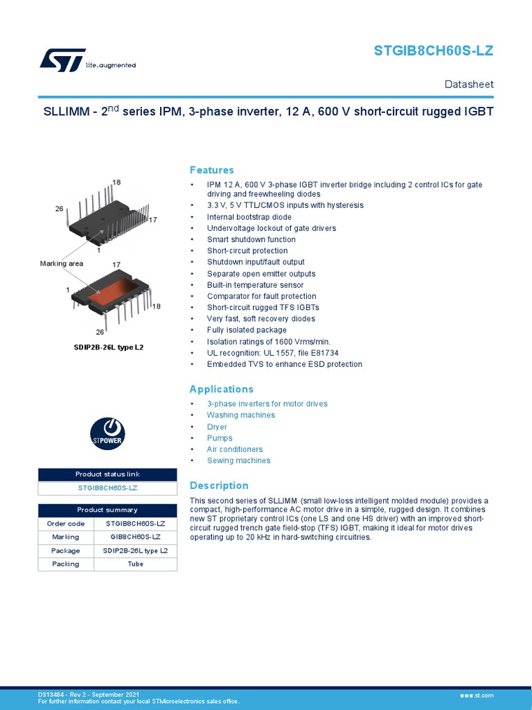Sllimm - 2 Series IPM, 3-Phase Inverter, 12 A, 600 V Short-Circuit ...