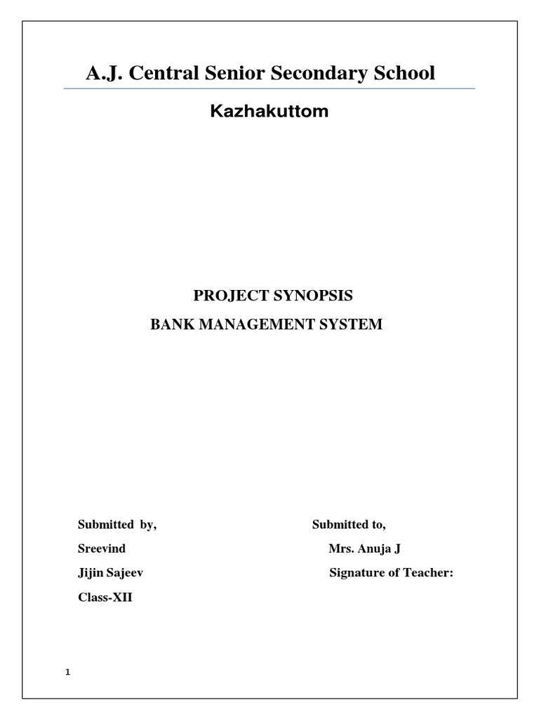 Bank Management System | PDF | Relational Database | Databases