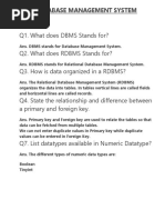 Dbms Important Questions | PDF | Relational Database | Databases