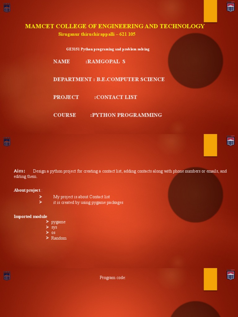 Mamcet College of Engineering and Technology | PDF