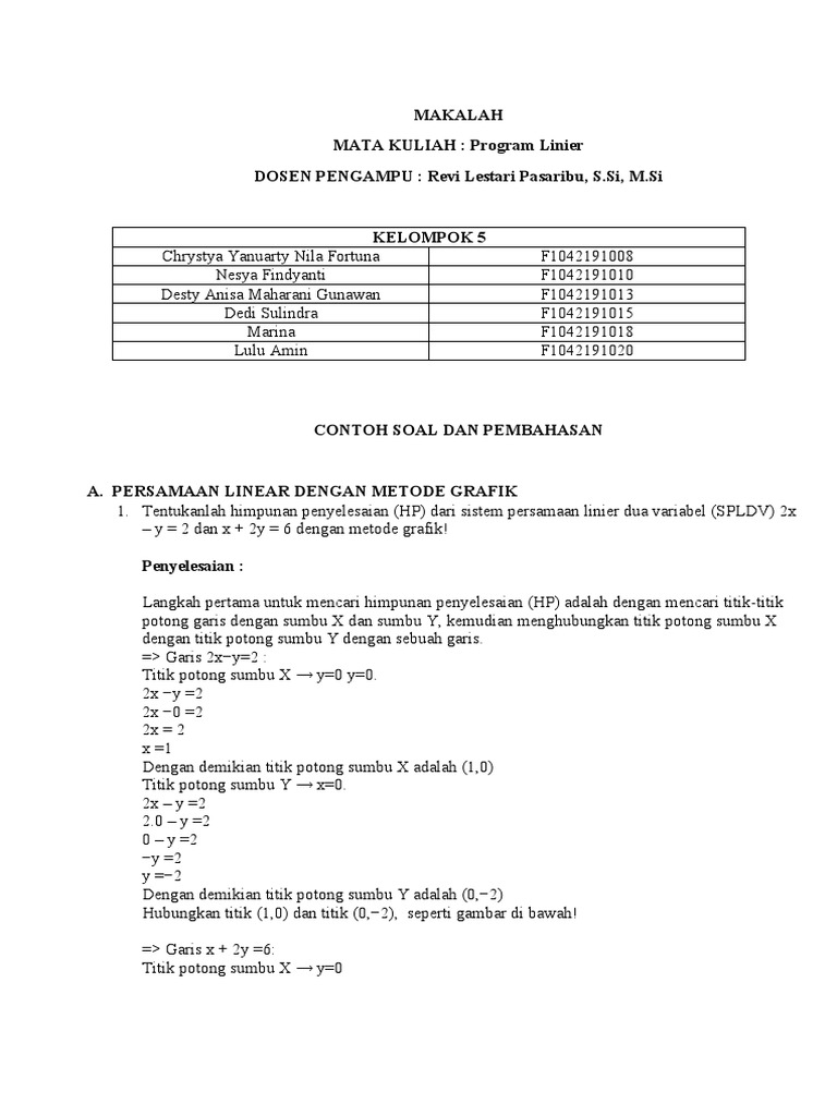 Contoh Soal Program Linier | PDF