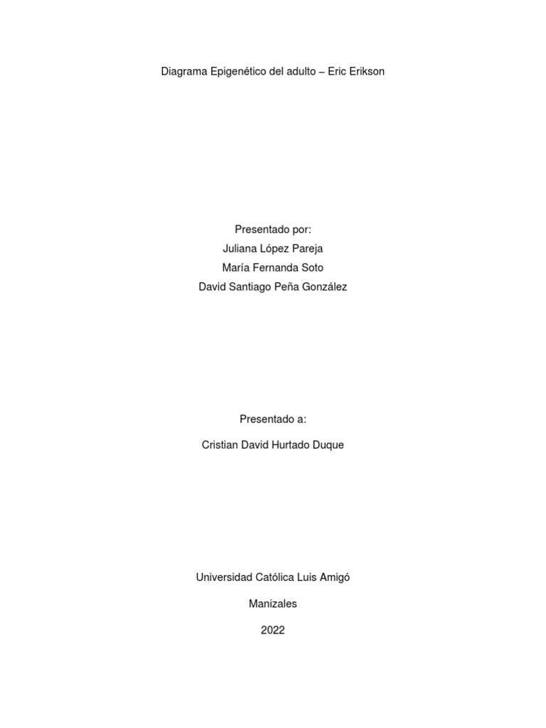 Diagrama Epigenetico - Eric Erikson | PDF | Adultos | Amor