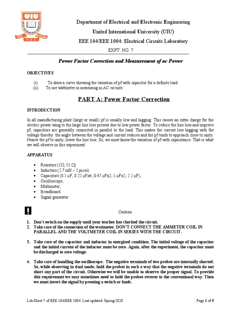 EEE 1004 LS 07 MDS March2020 | PDF | Capacitor | Capacitance