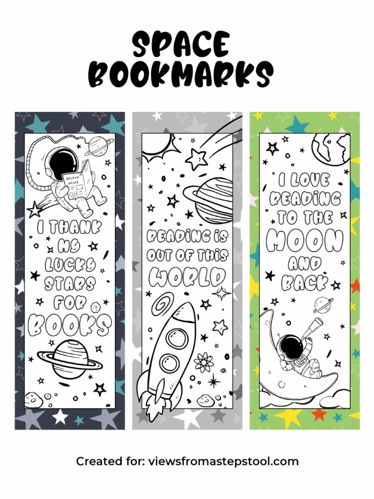 Space Bookmarks Printable | PDF