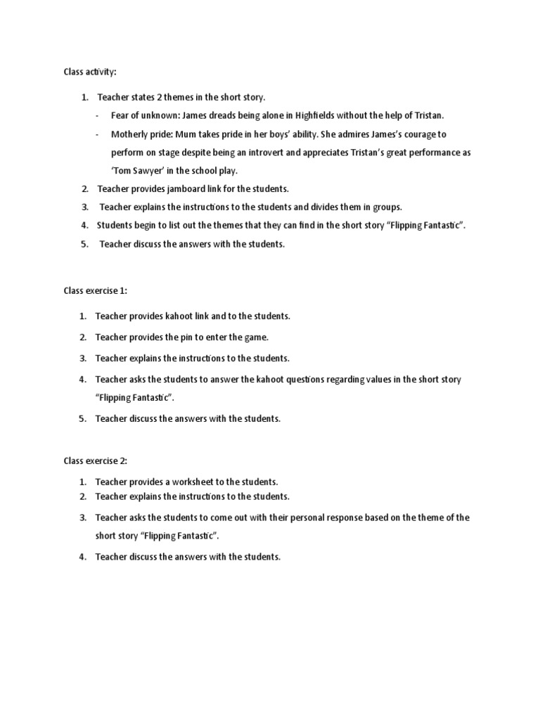 Class Activity Sample
