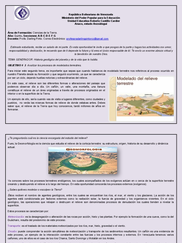 5to AÑO - CIENCIAS DE LA TIERRA - CLASE 2 - II MOMENTO PEDAGÓGICO | PDF ...