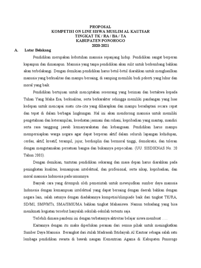 Proposal Lomba | PDF