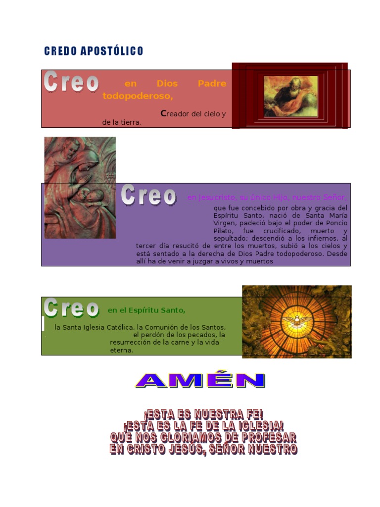 Credo Apostoles y Credo Niceno | PDF | espíritu Santo | María, madre de ...