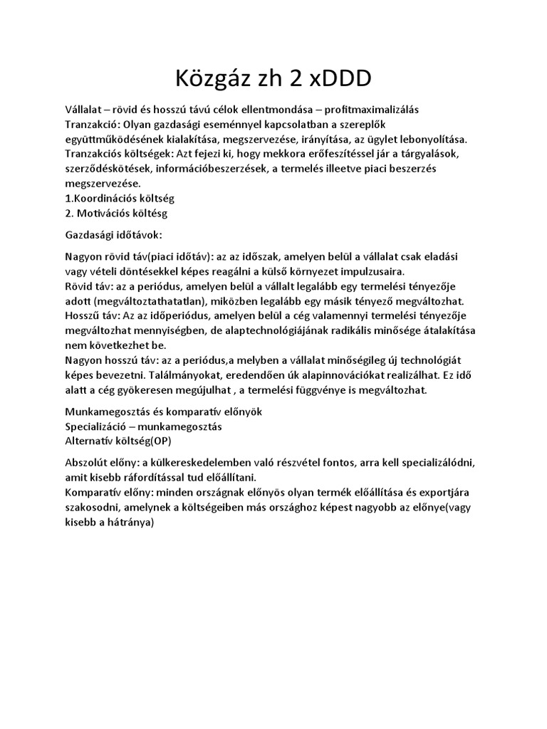 Közgáz ZH 2 XDDD | PDF