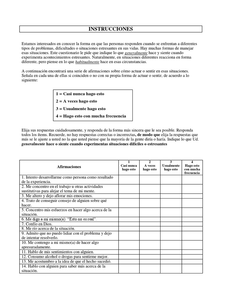 Cuestionario COPE: Un instrumento para medir estrategias de ...