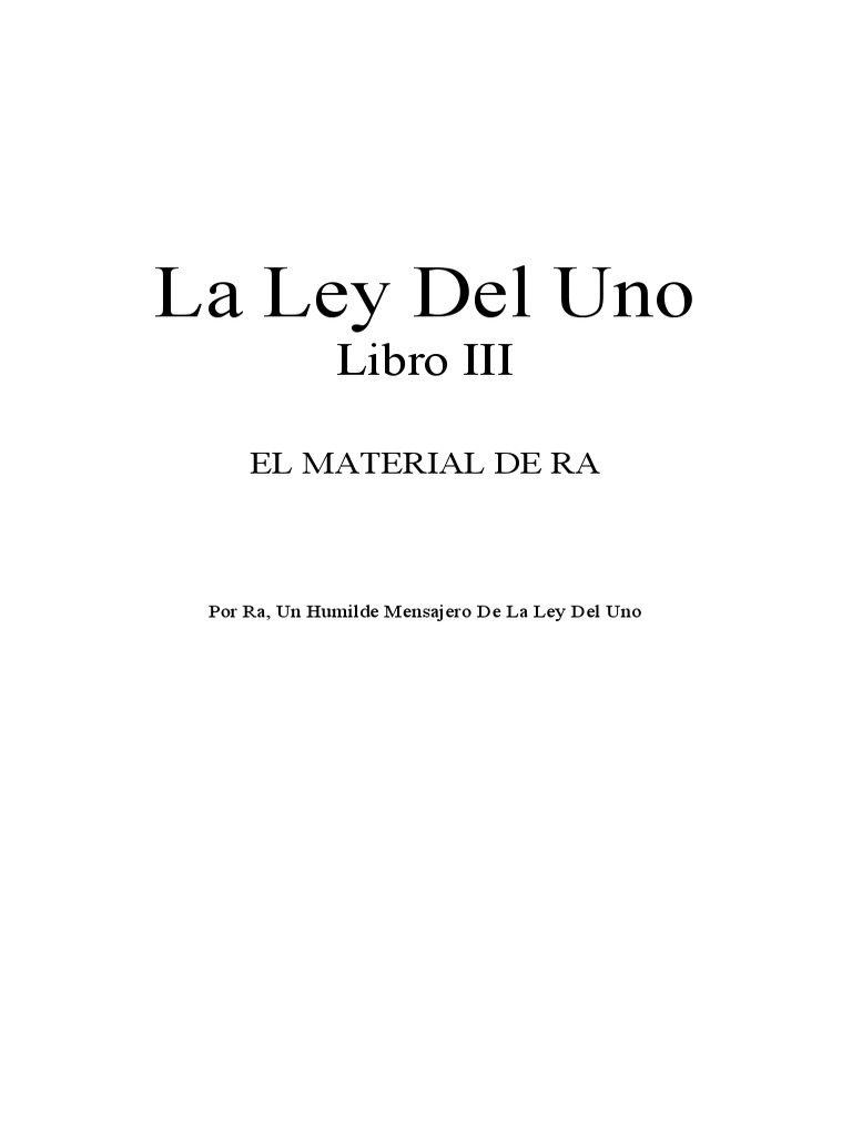 La Ley Del Uno Libro 3 | PDF | Mente | Amor