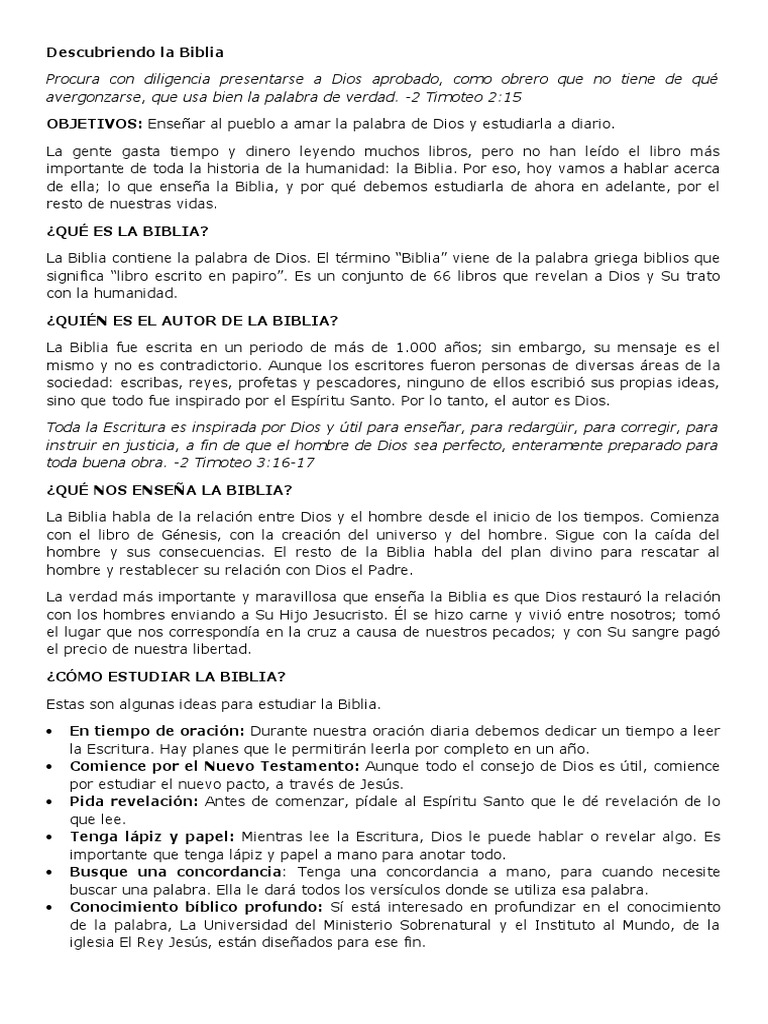 Descubriendo La Biblia | PDF | Biblia | Dios