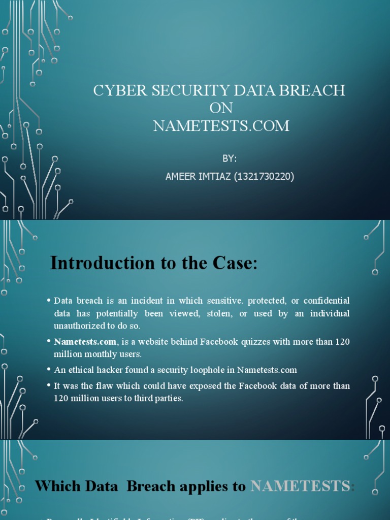 Cyber Security Data Breach | PDF | Facebook | Security