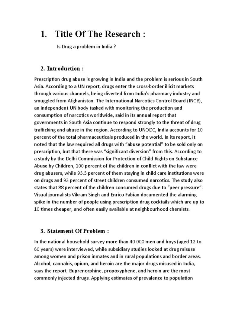 Title of The Research | PDF | Substance Abuse | Illegal Drug Trade