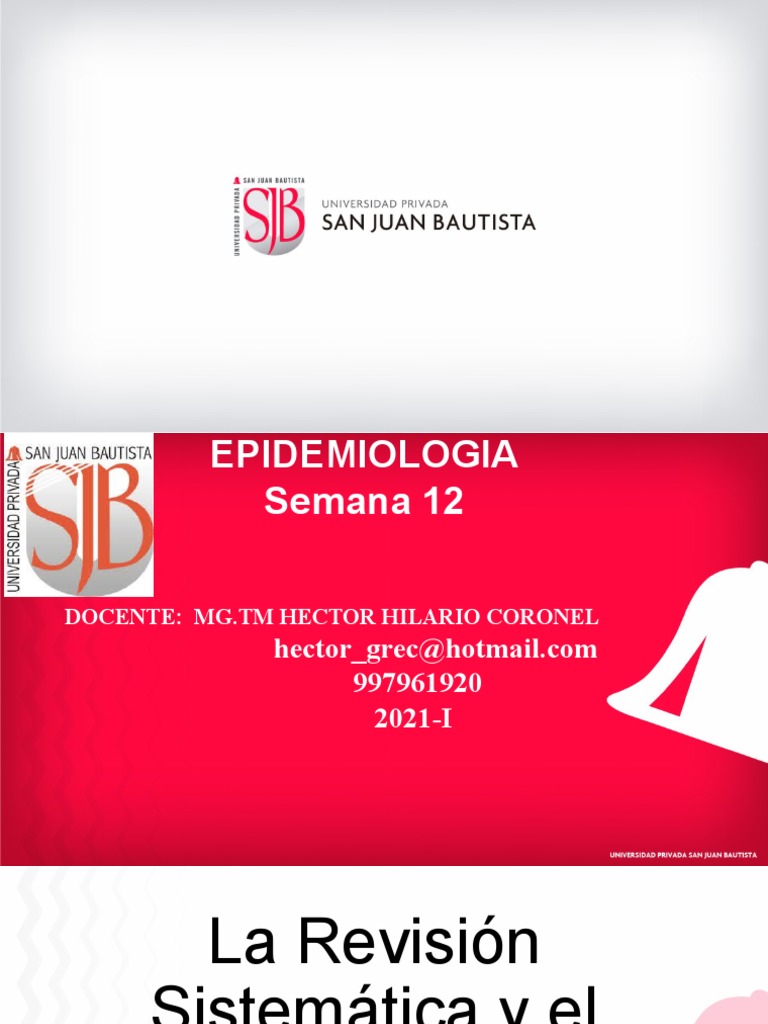 Epi 12 | PDF | Metaanálisis | Revisión sistemática