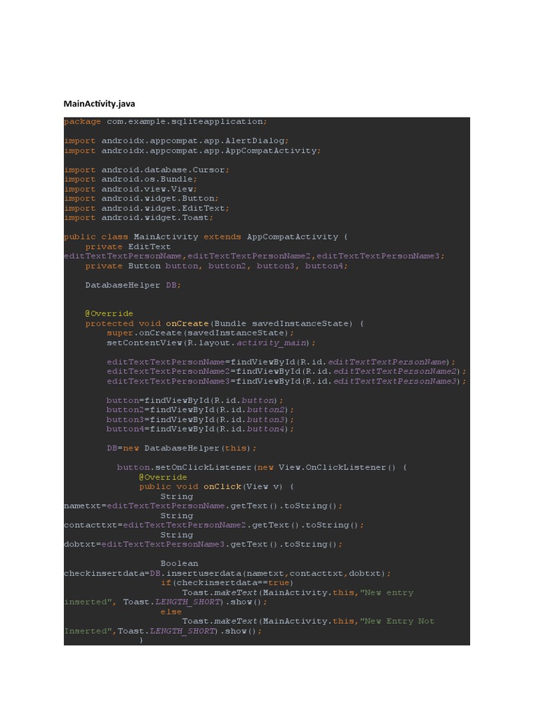 Android Code 16.11.2021 | PDF | Android (Operating System ...