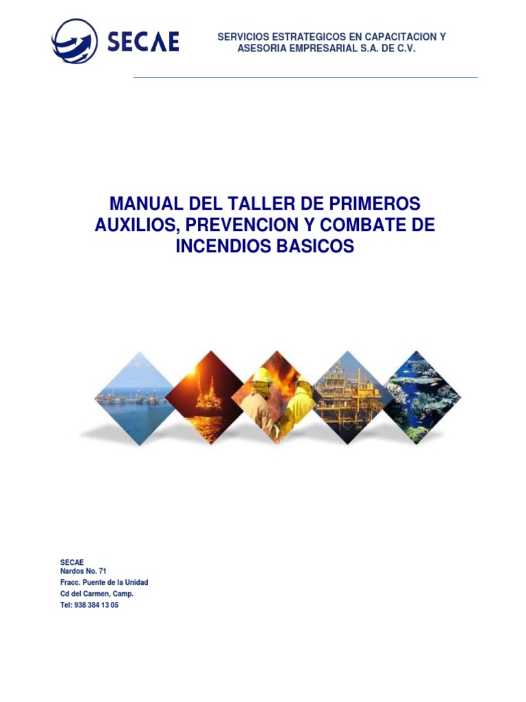 Manual de Primeros Auxilios Prevencion Incendios Basicos | PDF | Reanimación cardiopulmonar | Quemar