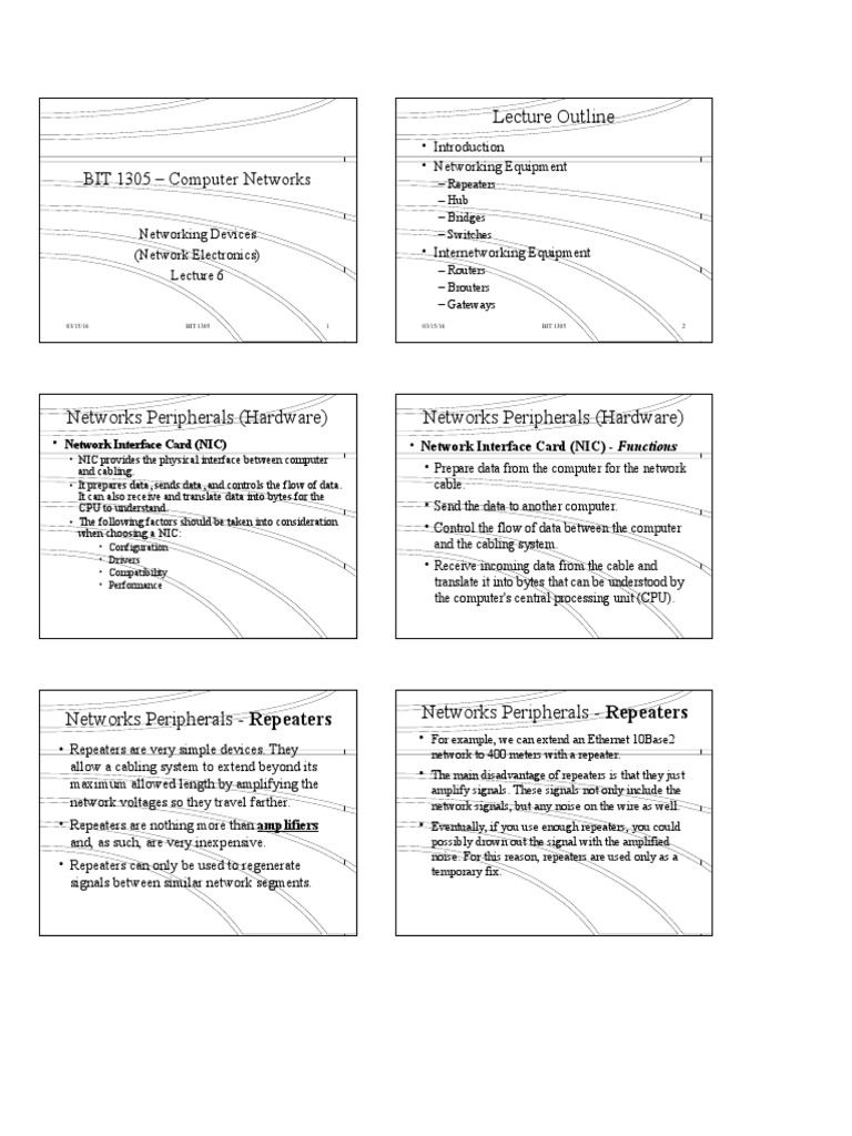 Lecture 6 - Networking Devices | PDF | Network Switch | Computer Network