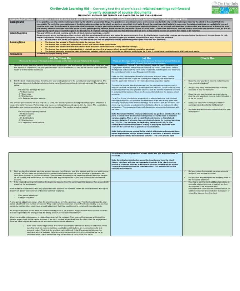 RSM Equity Roll Guide | PDF | Retained Earnings | Income