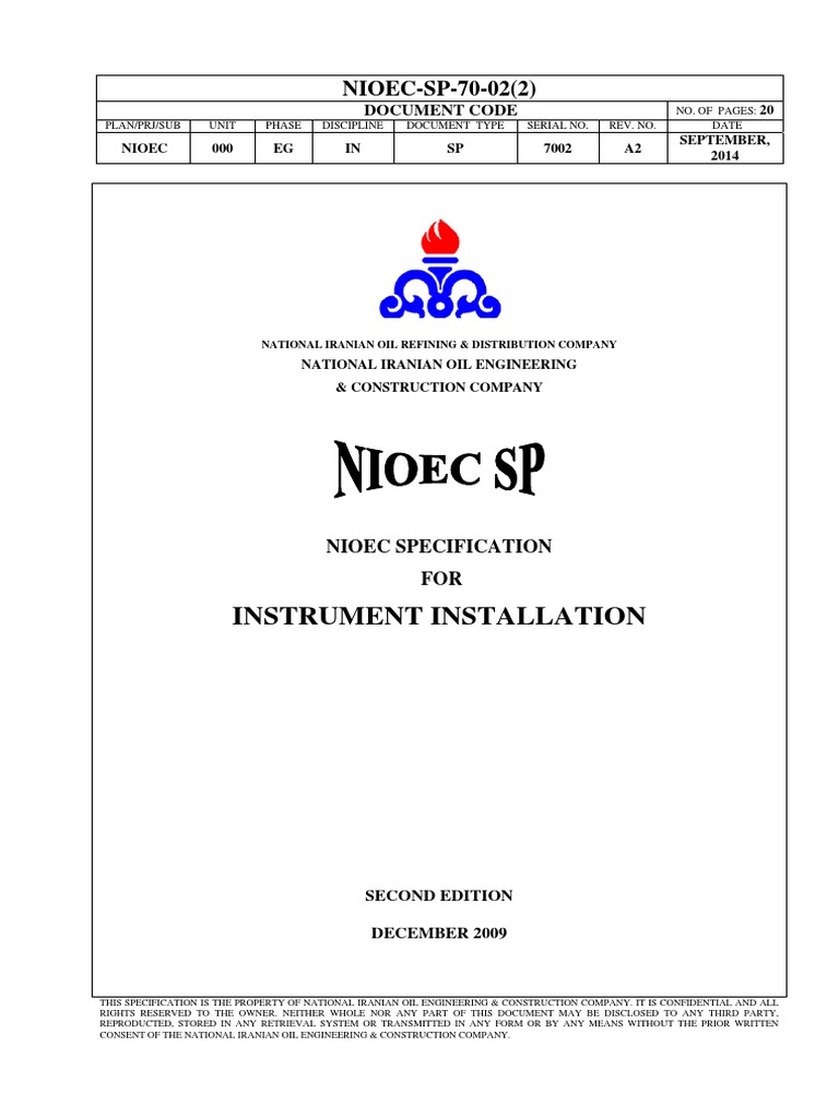 Guidelines for Effective Instrument Installation: A Specification for ...
