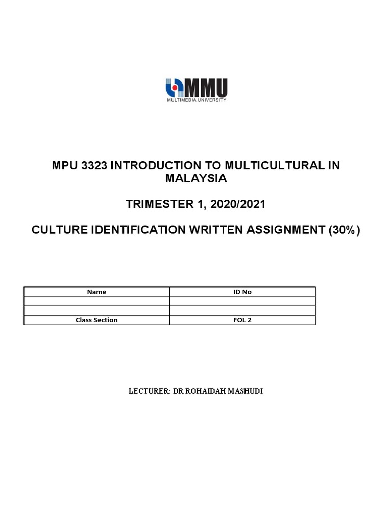 Mpu3323 Cover Page Written Assignment | PDF