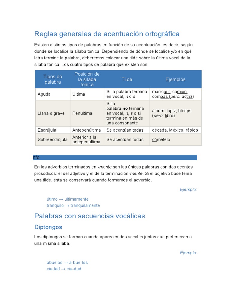 Reglas Generales de Acentuación Ortográfica | PDF | Idiomas | Estudios de idiomas extranjeros