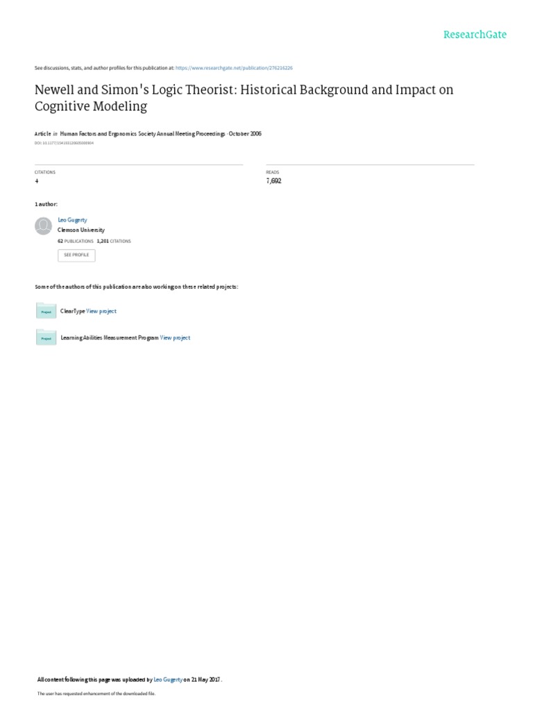 Logic Theorist - N and S | PDF | Cognitive Science | Mathematical Logic