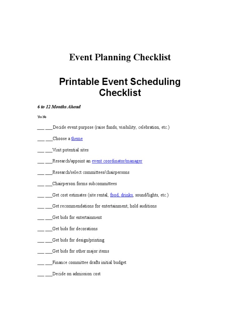Event Planning Checklist | PDF