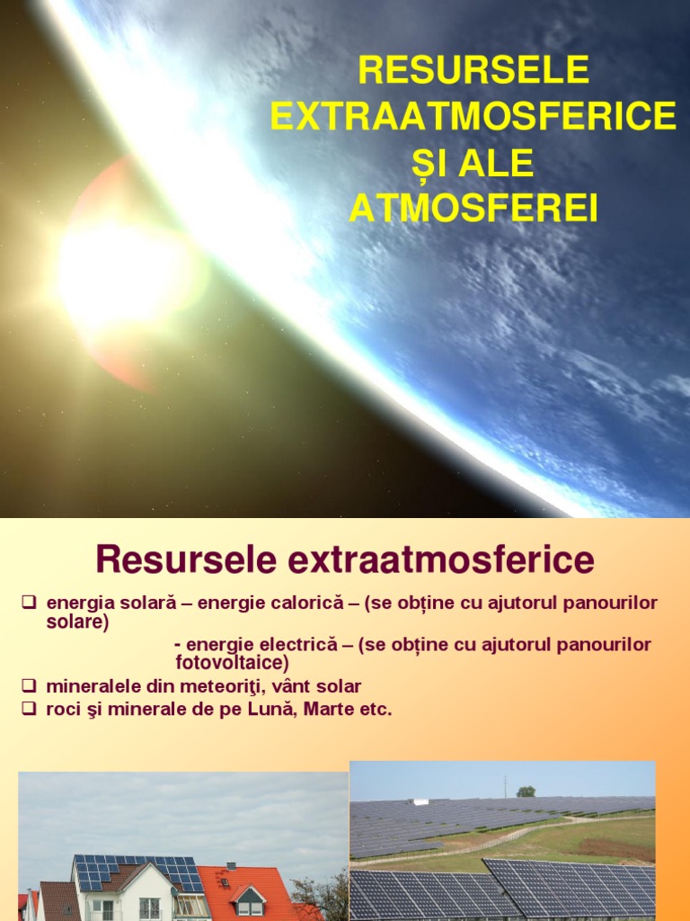 Resursele Atmosferice Si Extraatmosferice | PDF
