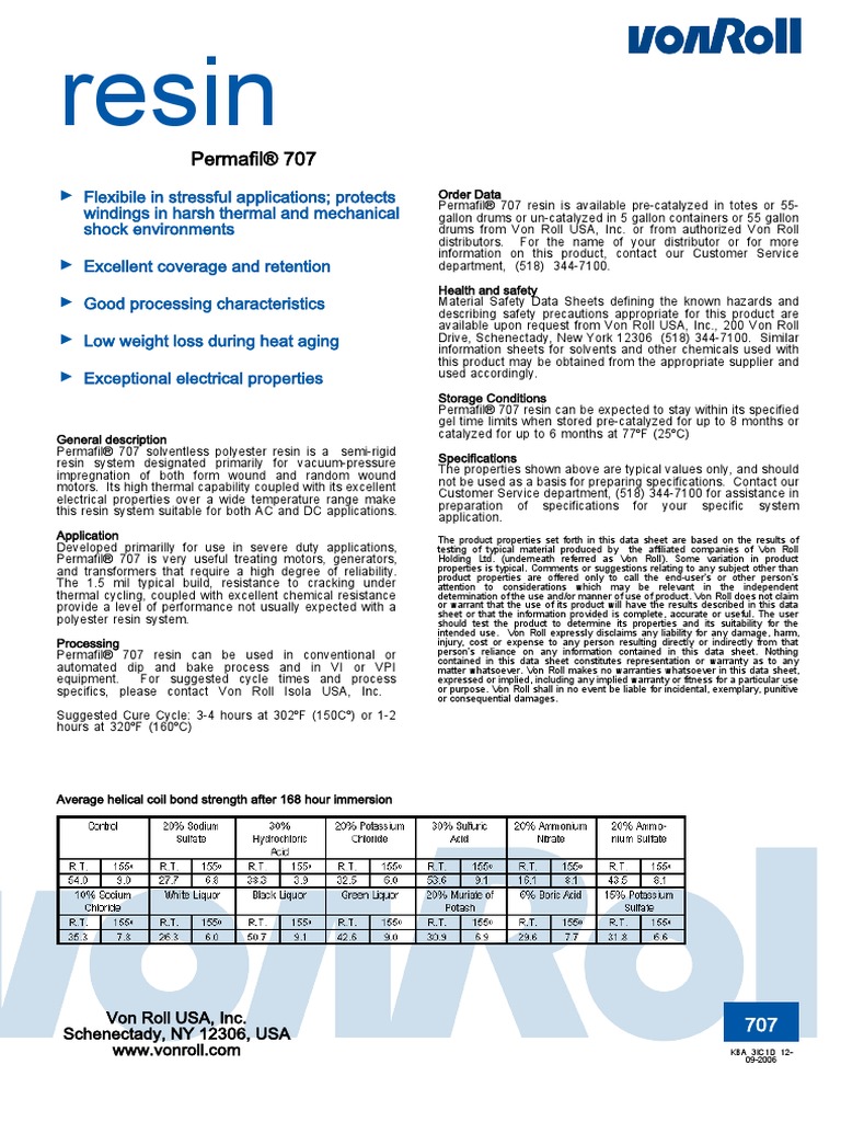 Permafil 707 | PDF | Specification (Technical Standard) | Materials
