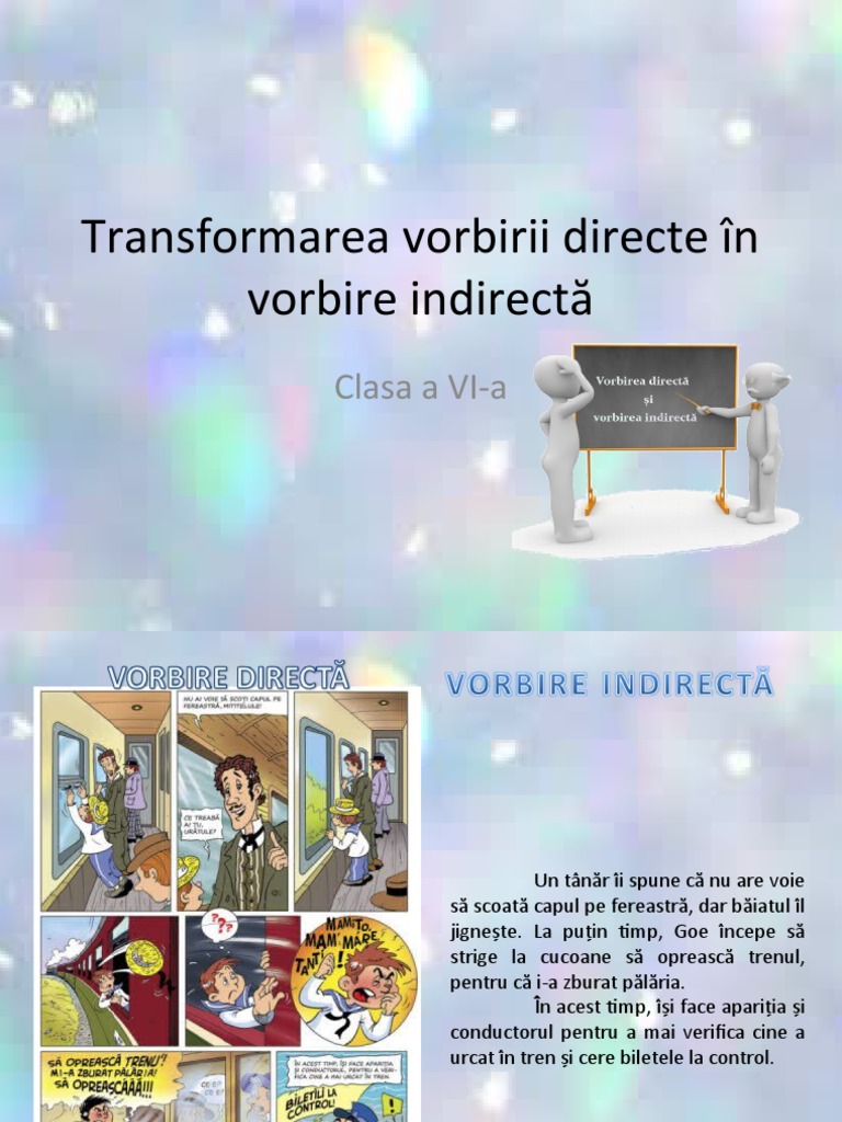 Transformarea Vorbirii Directe in Vorbire Indirecta | PDF