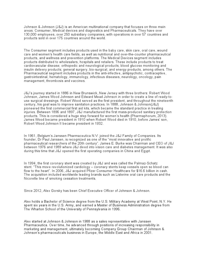 J&J Leadership and Ethical Imperatives | PDF | Leadership | Johnson ...