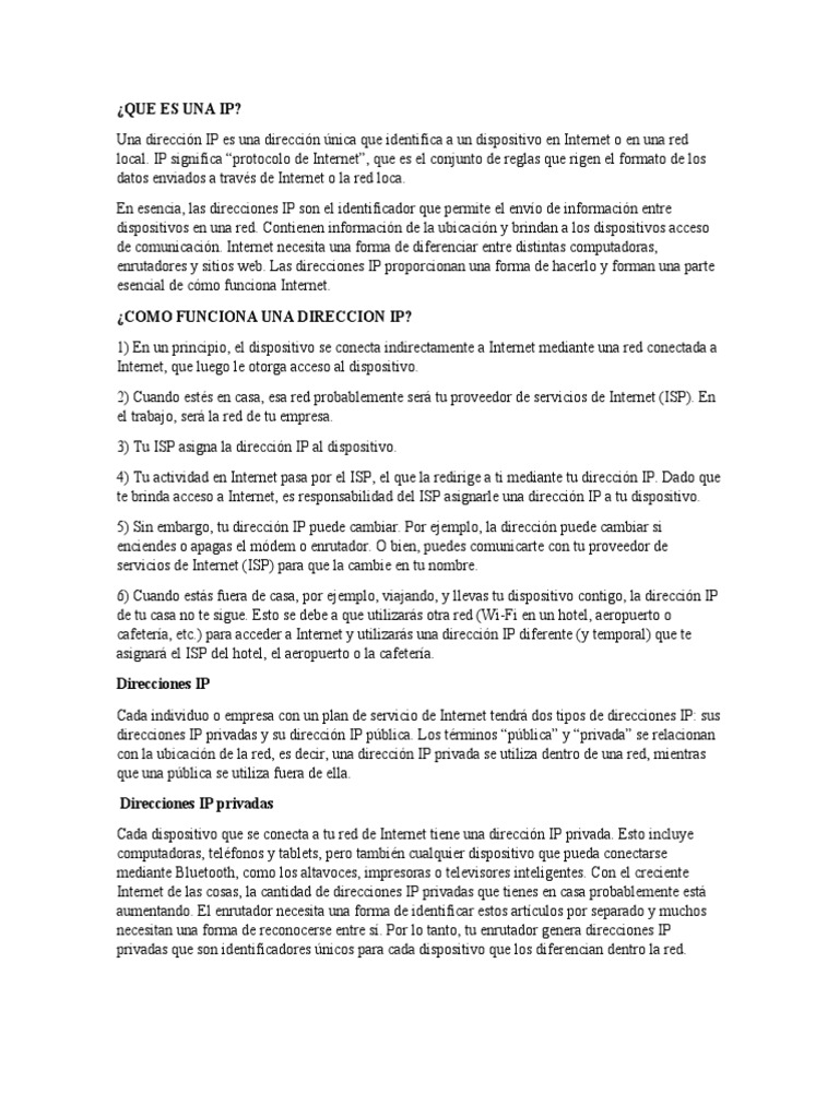 Que Es Una Ip | PDF | Red de computadoras | Protocolos de internet